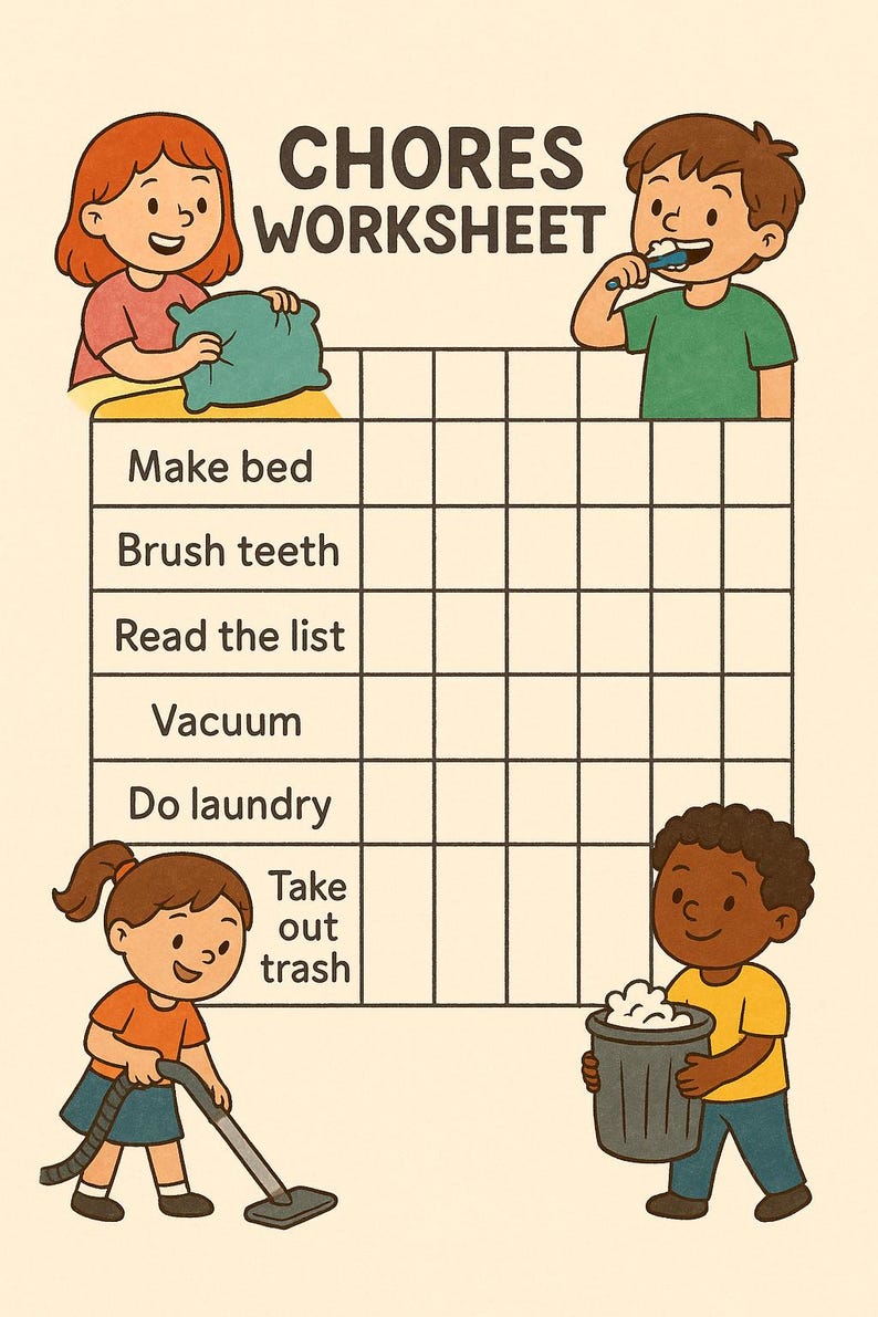 Chore Chart - Etsy