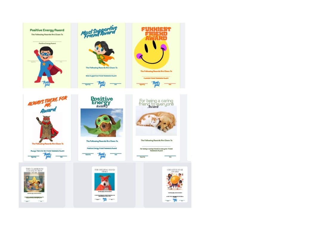 Printable Classroom Awards Bundle for Kids - Etsy