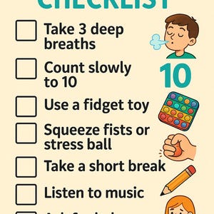 Calm Down Chart for Autistic Children - Etsy