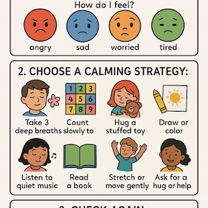 Calm Down Chart for ADHD & Autism Support - Etsy
