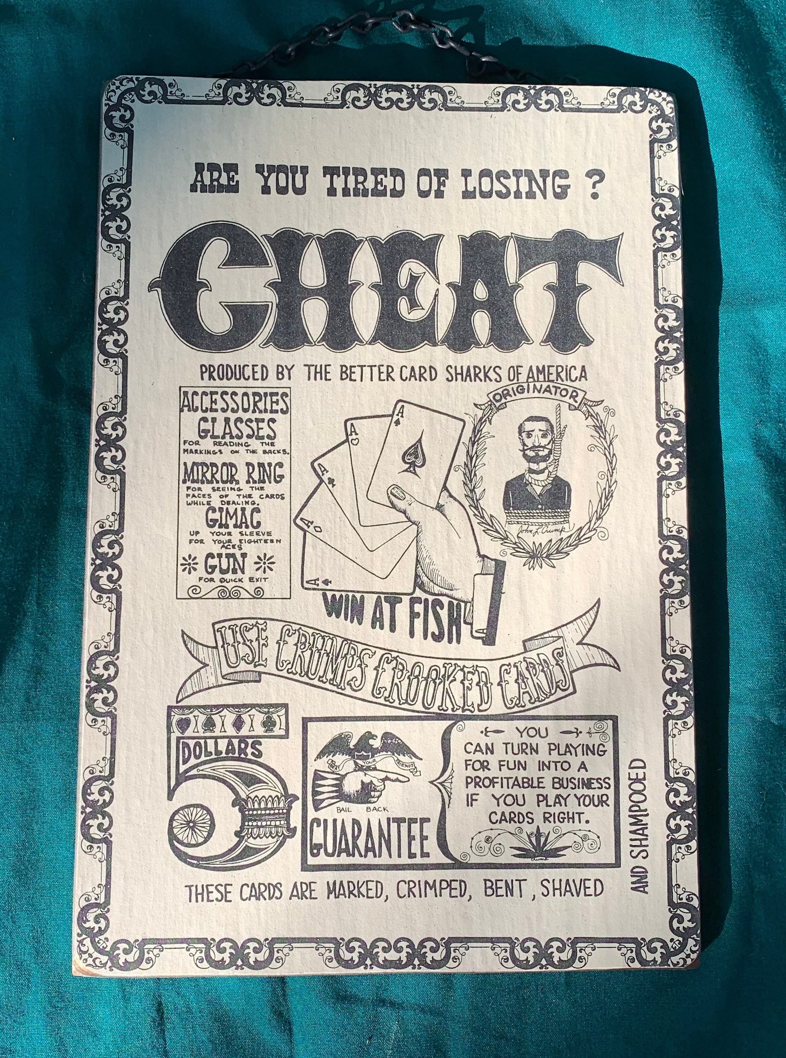 Cheat Playing Cards Hanging Wall Sign - Etsy