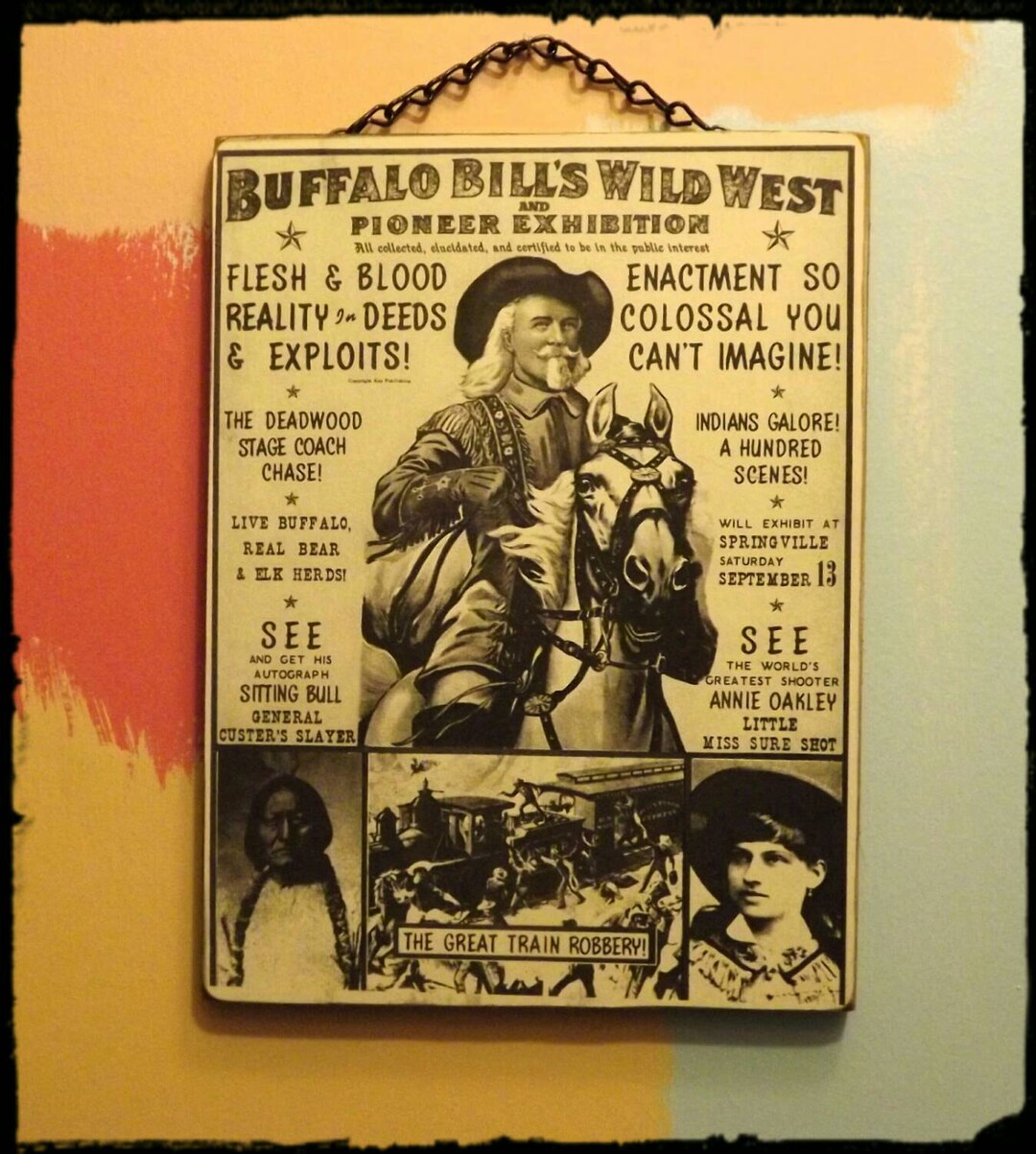 Buffalo Bill's Wild West Show on Hanging Wall Sign - Etsy
