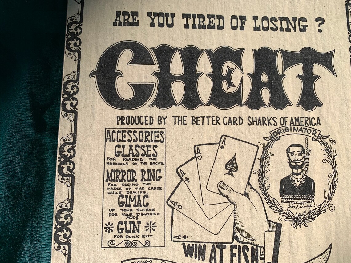 Cheat Playing Cards Hanging Wall Sign | Etsy