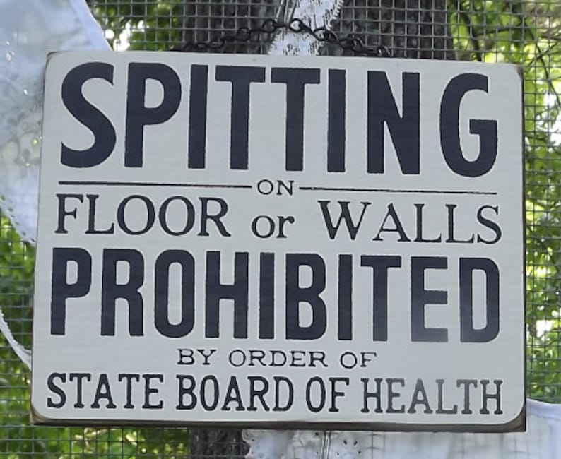 Spitting on Floor or Walls Prohibited Hanging Wall Sign - Etsy