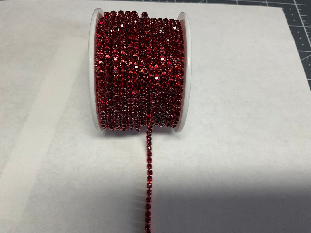 Ruby Red Cup Chain for Embroidery/ 3mm Crystal Cup Chain for Jewelry ...