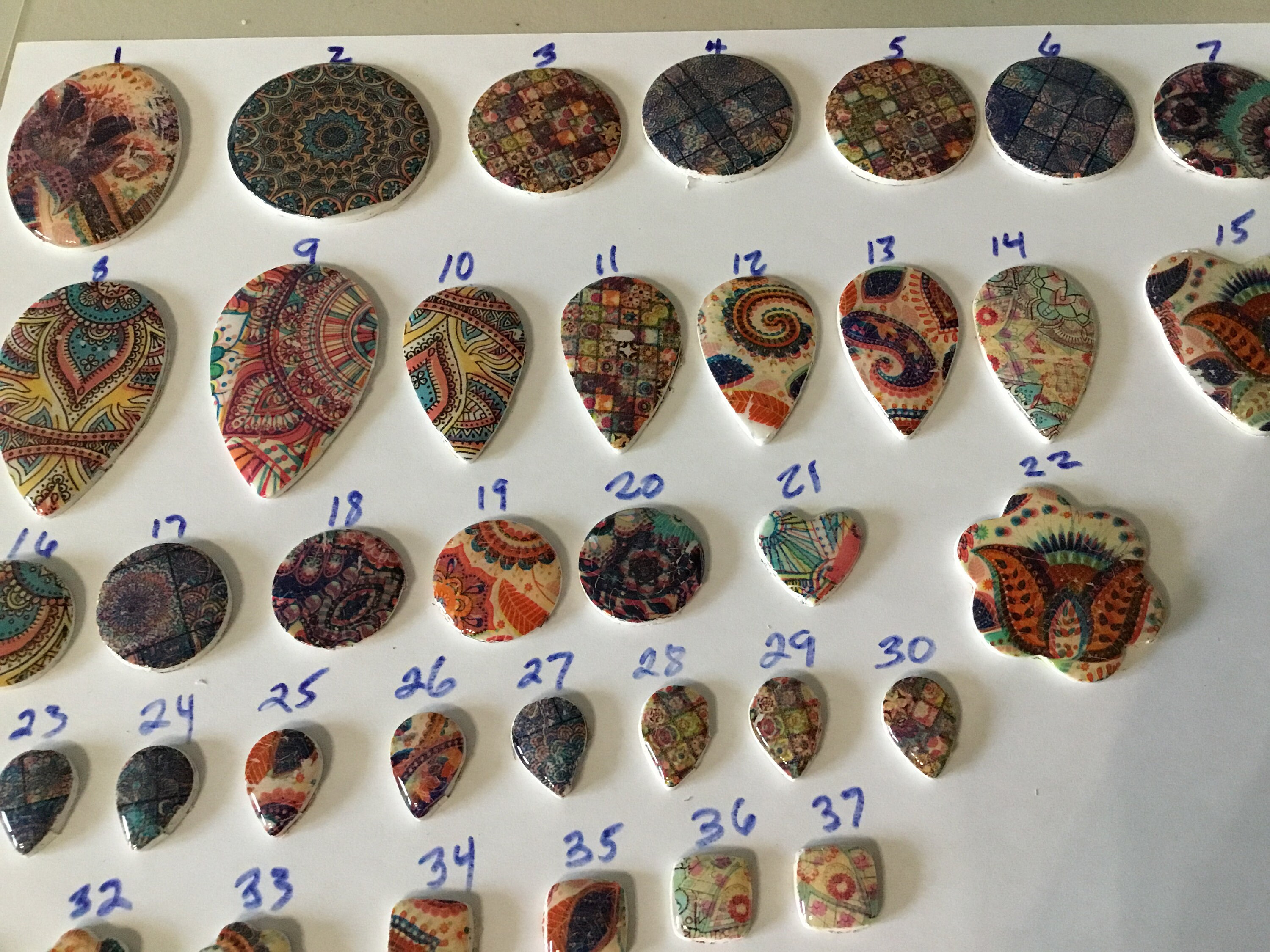 Cabochons assorted sizes-embroidery cabochons artisan | Etsy