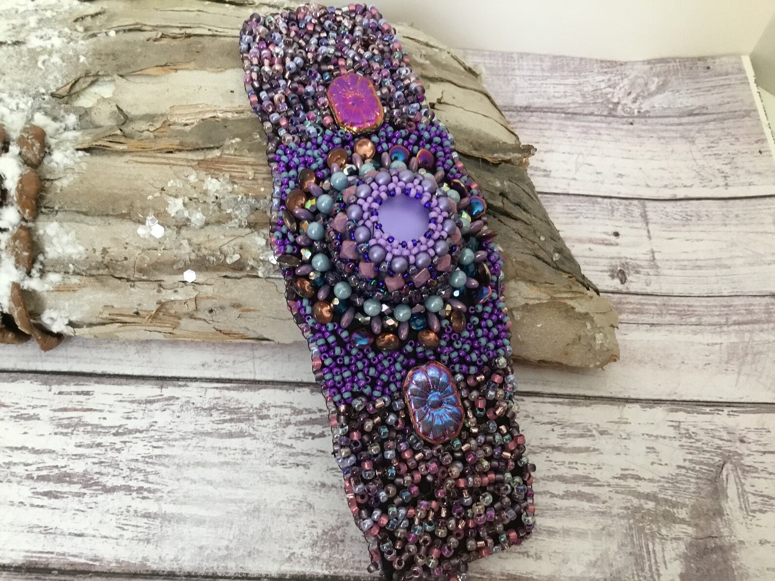 Bead Embroidered Braceletboho Braceletrenaissance Cuffbead - Etsy
