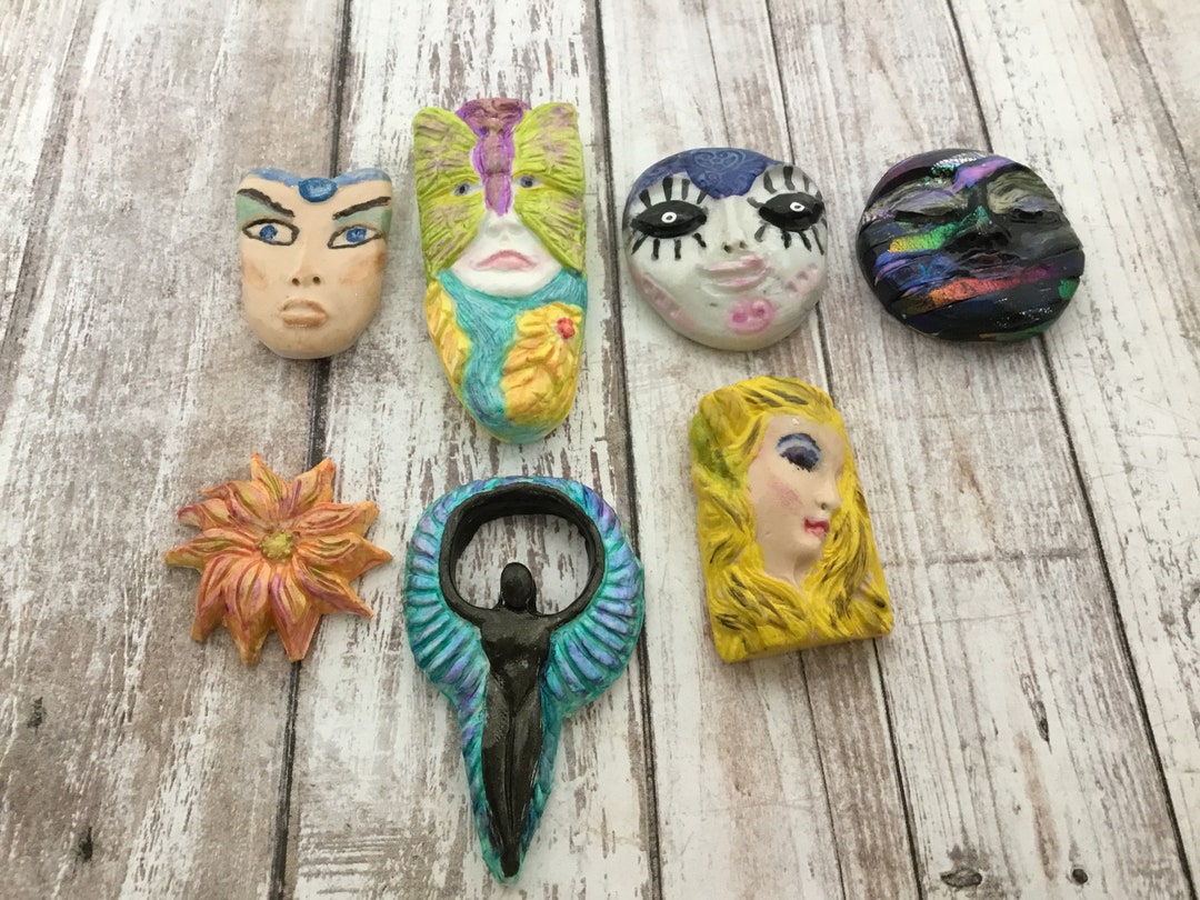 Face Cabochons faces Painted Faces Bead Embroidery Faces Doll Making ...