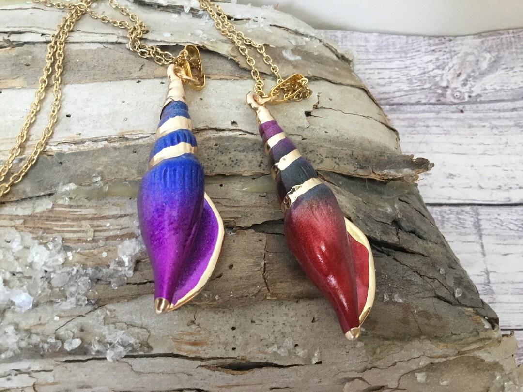 Sea Shell Pendant Conk Shell Pendant Shell Pendant Sea Pendant Red ...