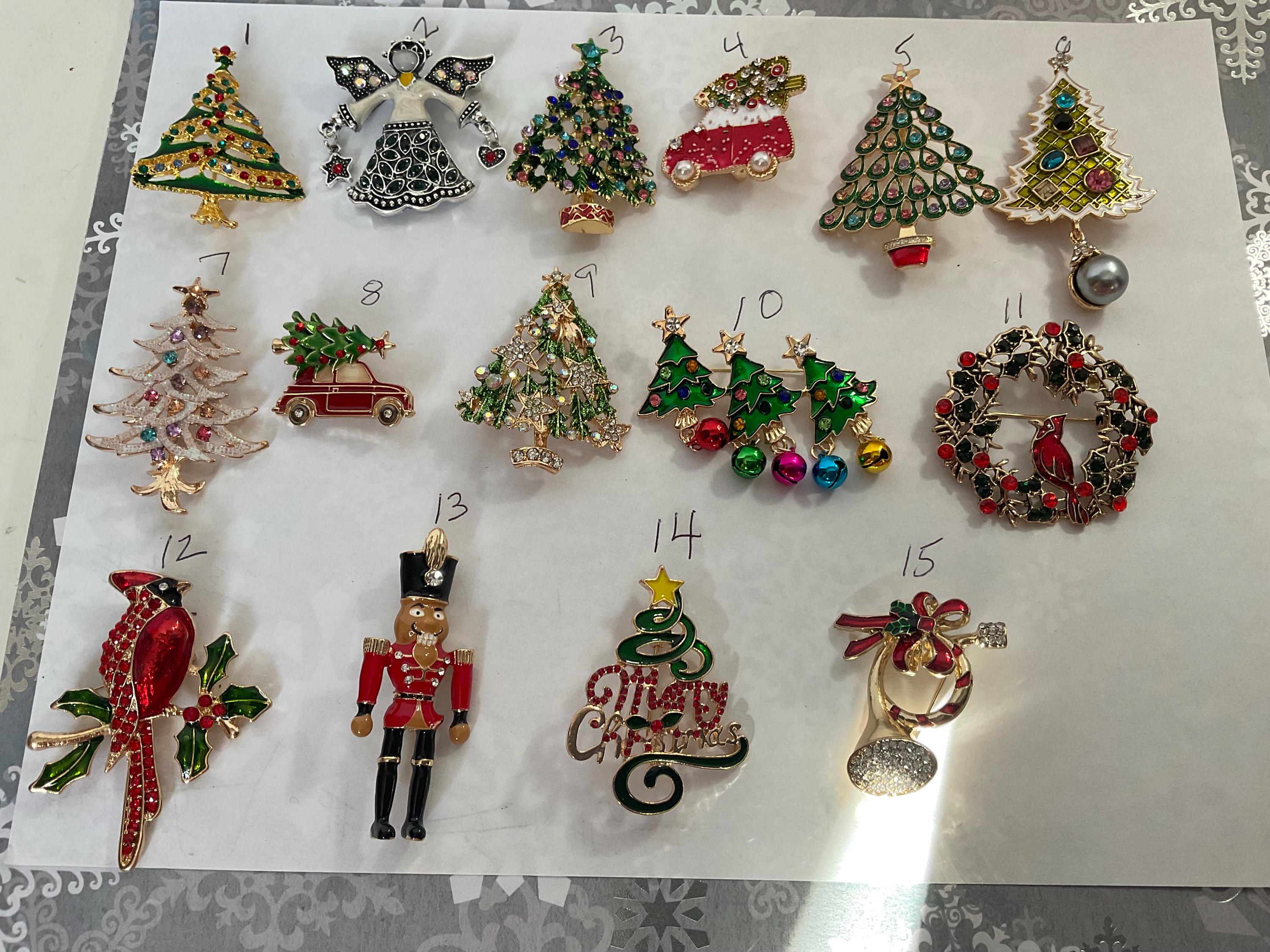 Vintage christmas jewelry pins store