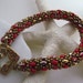 Superduo Bracelet ,gold and Red Rope Bracelet , Superduo Beaded Rope ...