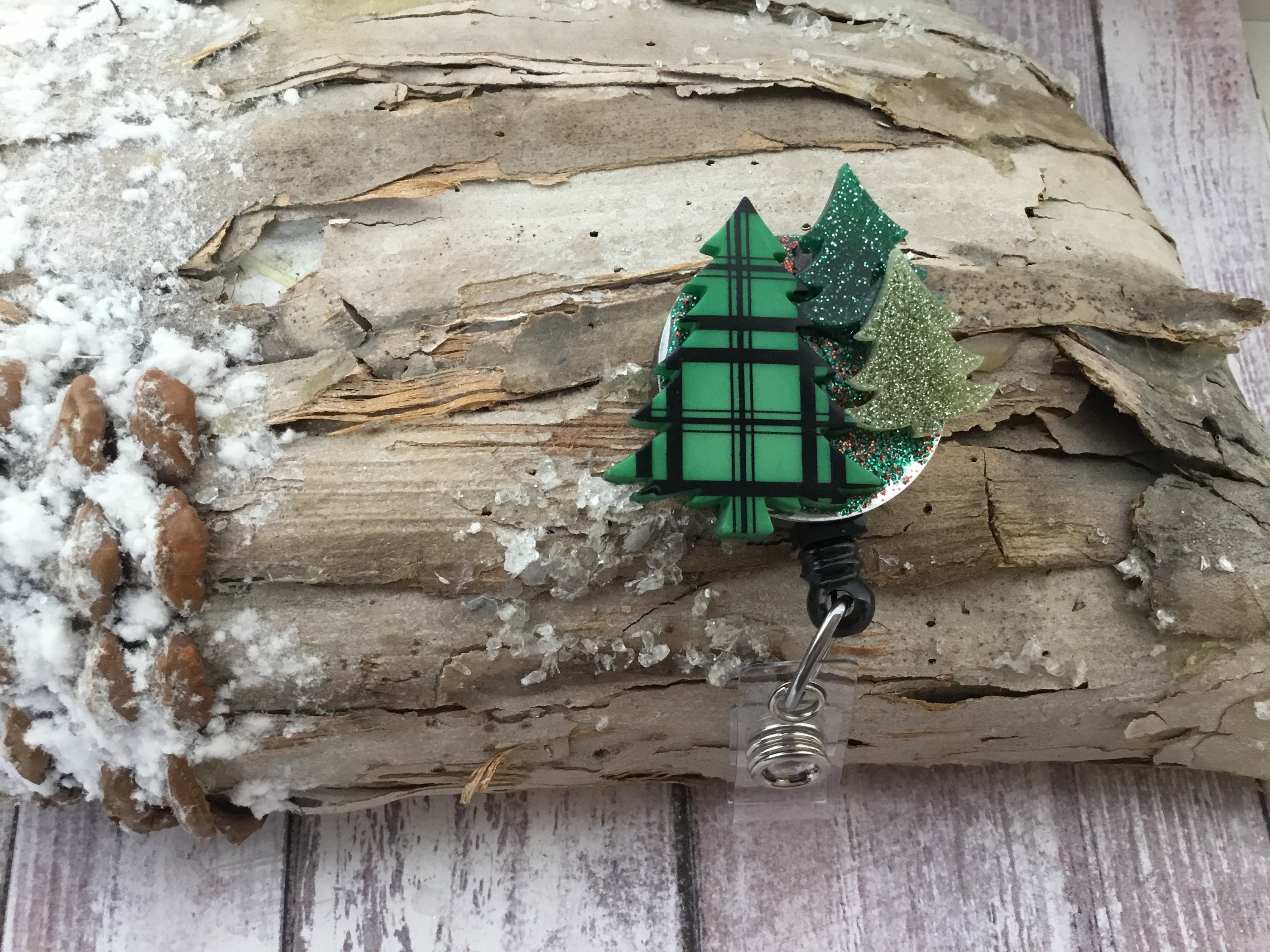 Christmas Trees Badge Reel-custom Badge Reel Badge Holder | Etsy