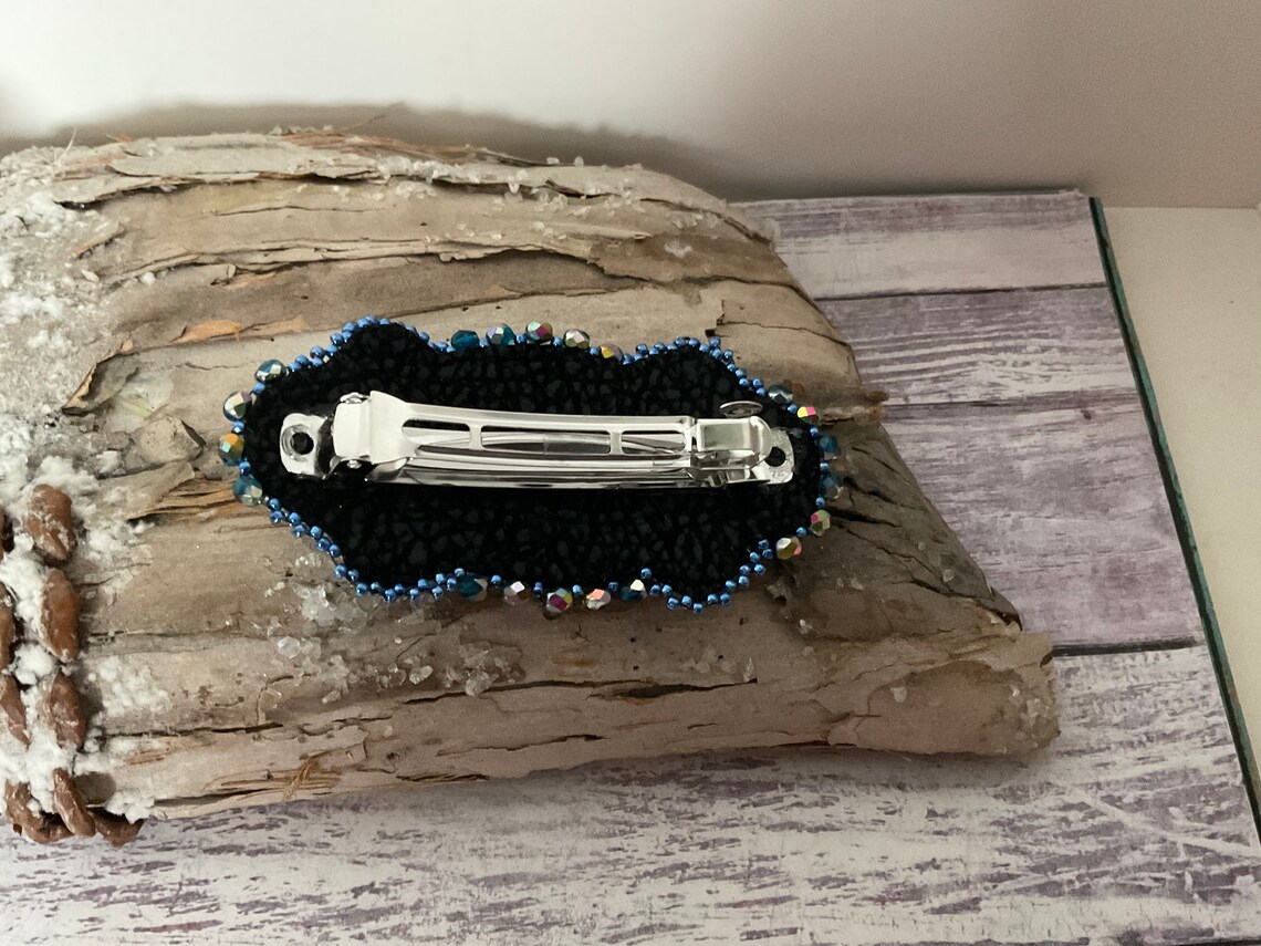 Barrette blue White Barrette Blue Barrette Hair Clip Hair | Etsy