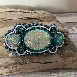 Barrette -blue White Barrette - Blue Barrette- Hair Clip- Hair Jewelry ...