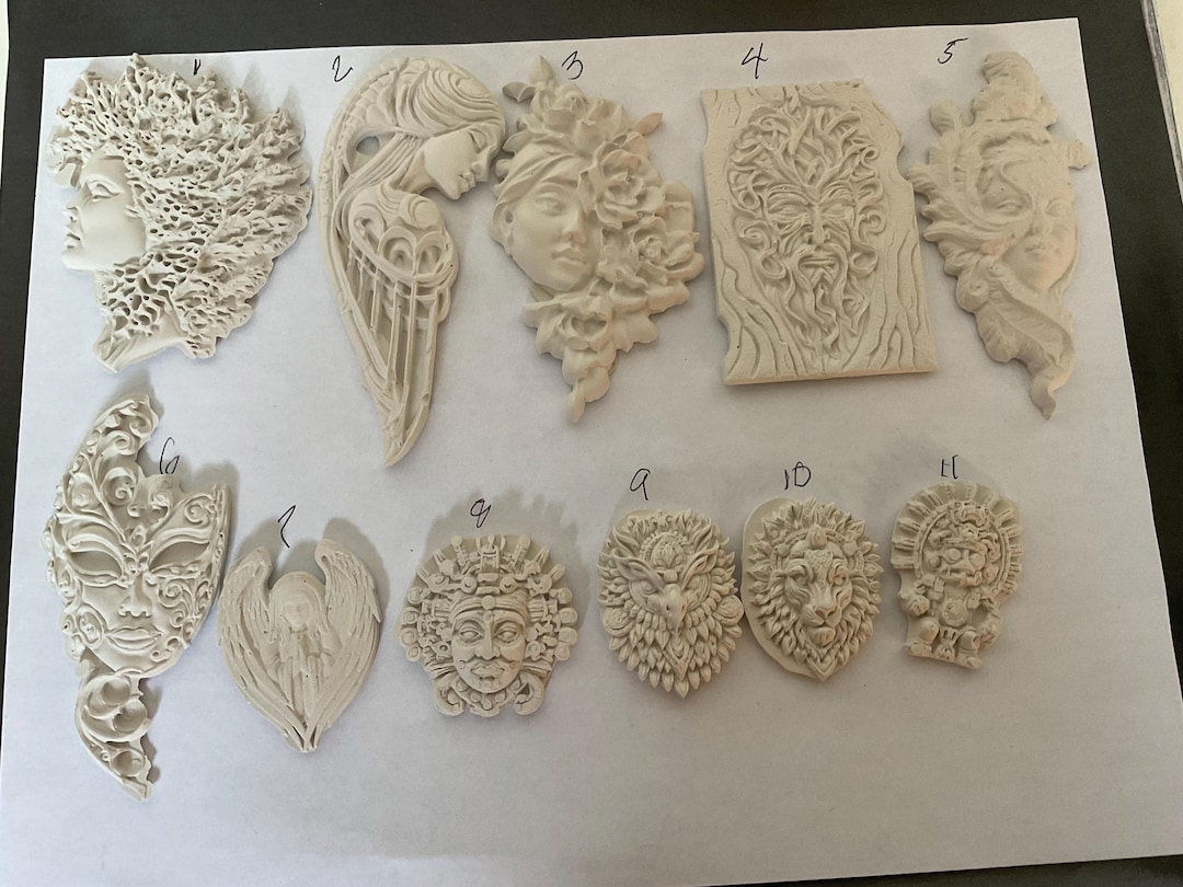 Unpainted Eco Resin Faces: DIY Cabochon Pendants - Etsy