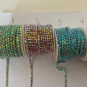 Assorted Colors of AB Cup Chain for Embroidery/ 3mm Crystal Cup Chain ...