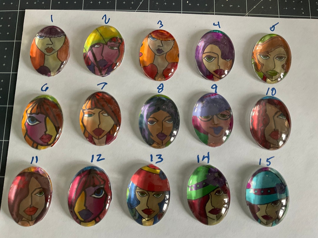 Funky Lady Cabochons/ 30x40” Cabochons/ for Crafts/ Jewelry Making/bead ...