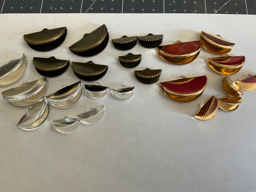 Ribbon Crimps Set of 12 Half Round Ribbon Crimps, Gold ,bronze ,silver ...
