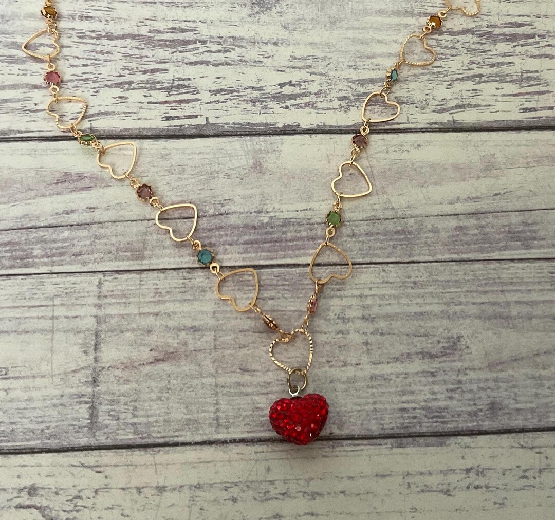 Minimalist Jewelry,dangle Red Heart Pendant, Valentines Heart Pendant ...