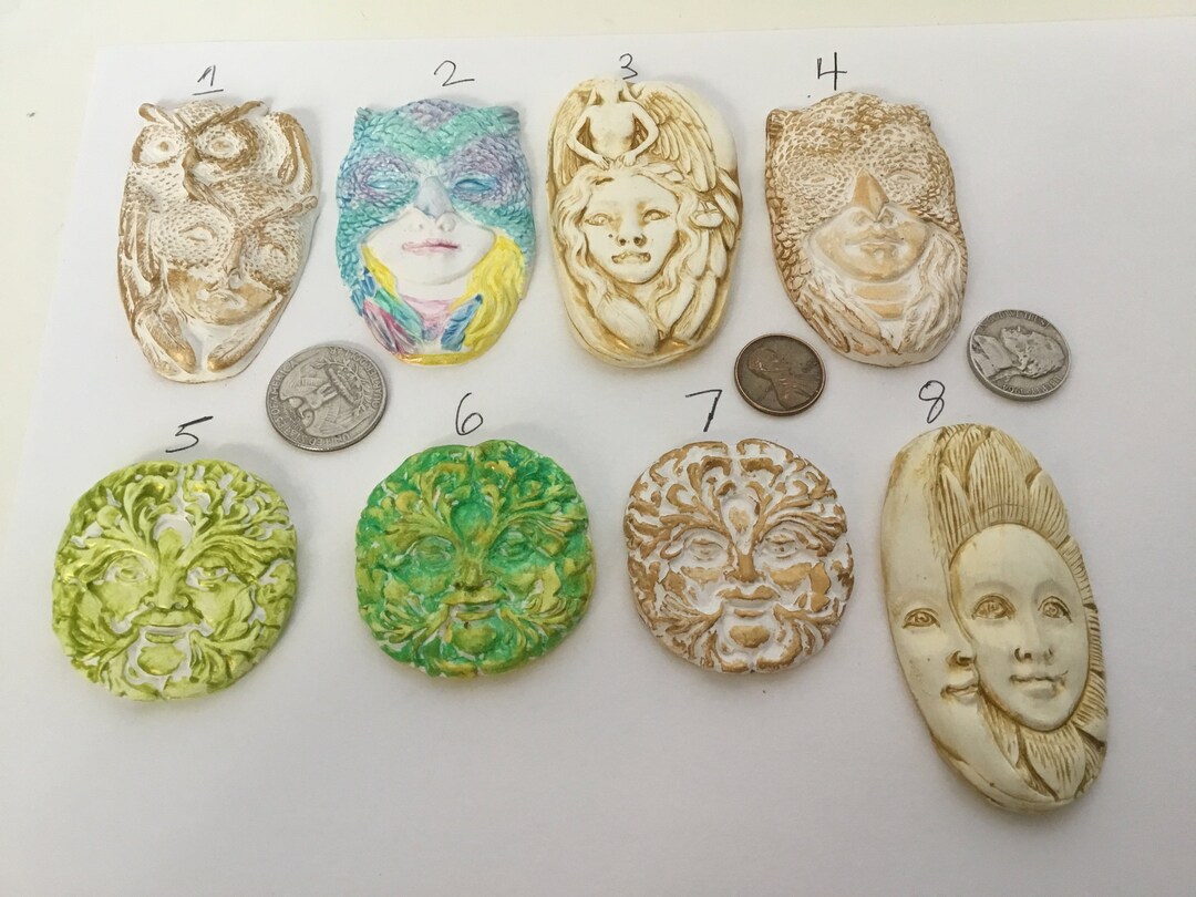 Painted Face Cabochons: Polymer Clay Jewelry Making Supplies - Etsy