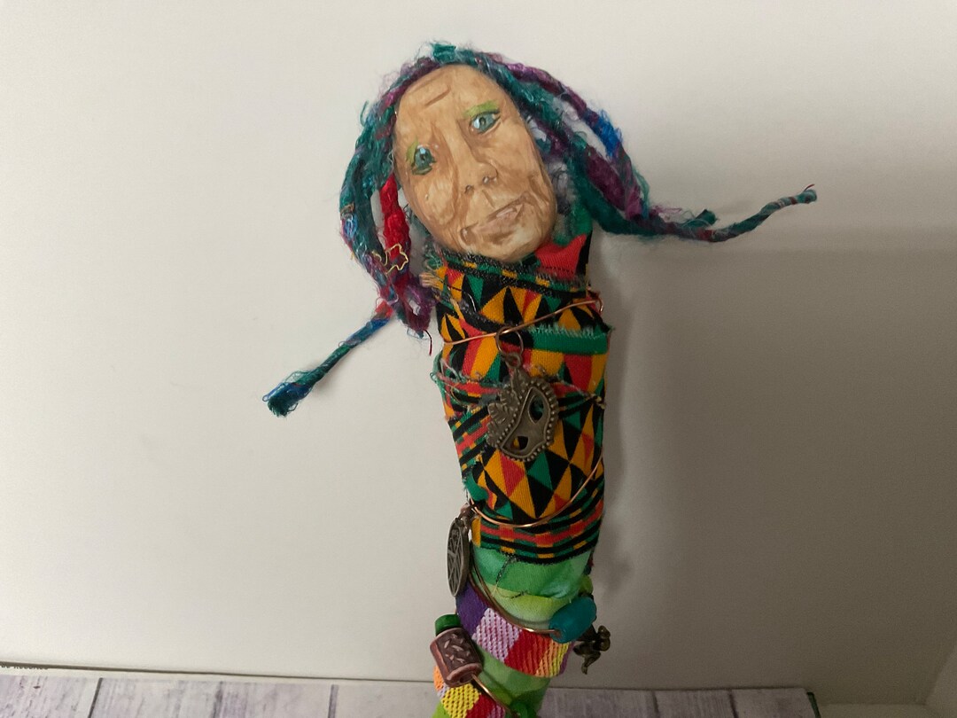 OOAK Spirit Doll: Tribal Pagan Altar Doll With Crystals - Etsy