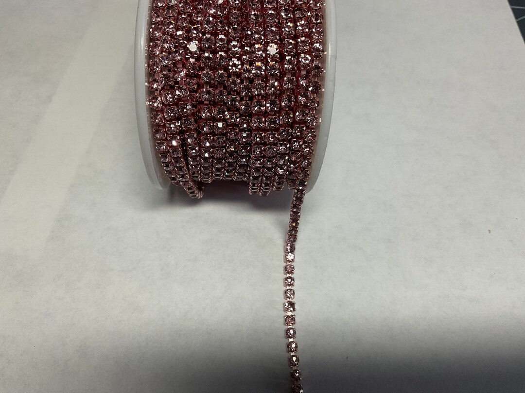 Light Pink Cup Chain Embroidery/ 3mm Crystal Cup Chain for Jewelry/ Cup ...