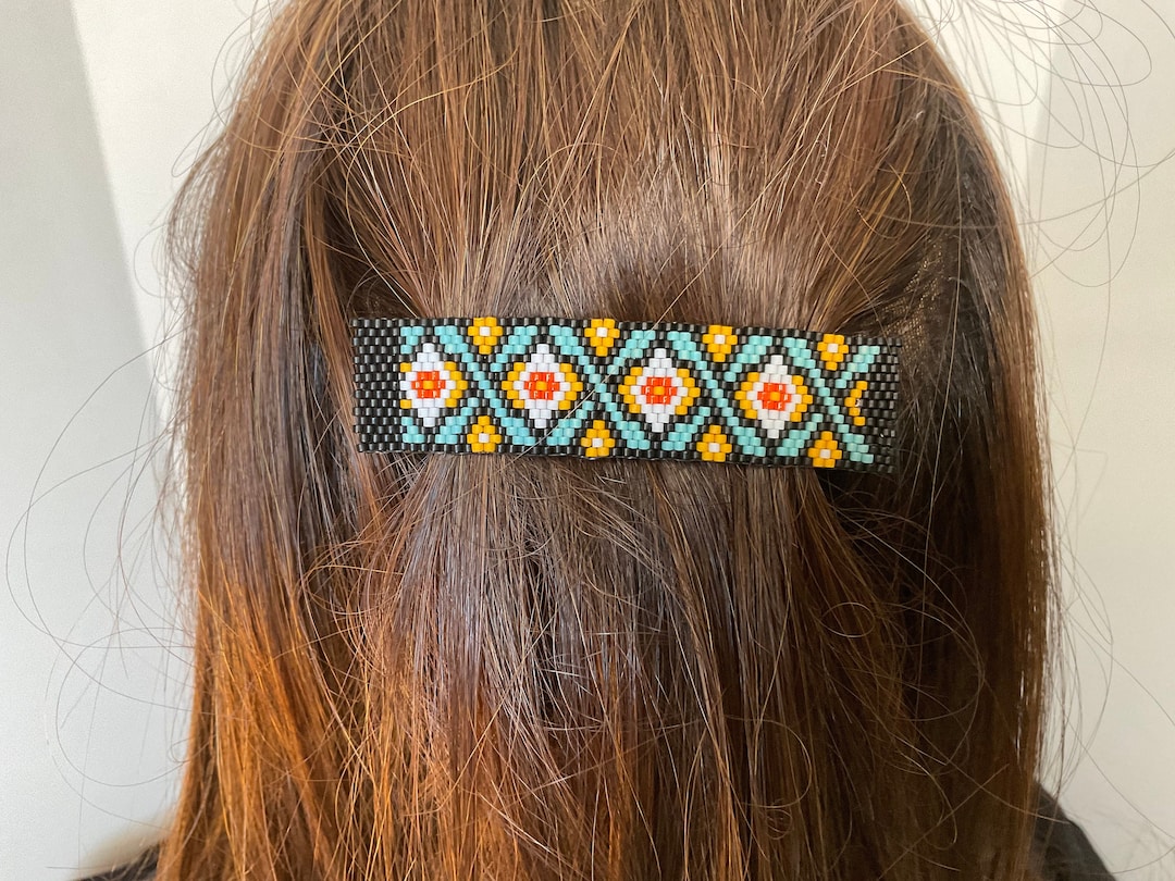 Barrette - Peyote Beaded Barrette - Hair Clip- Hair Jewelry - Beaded ...