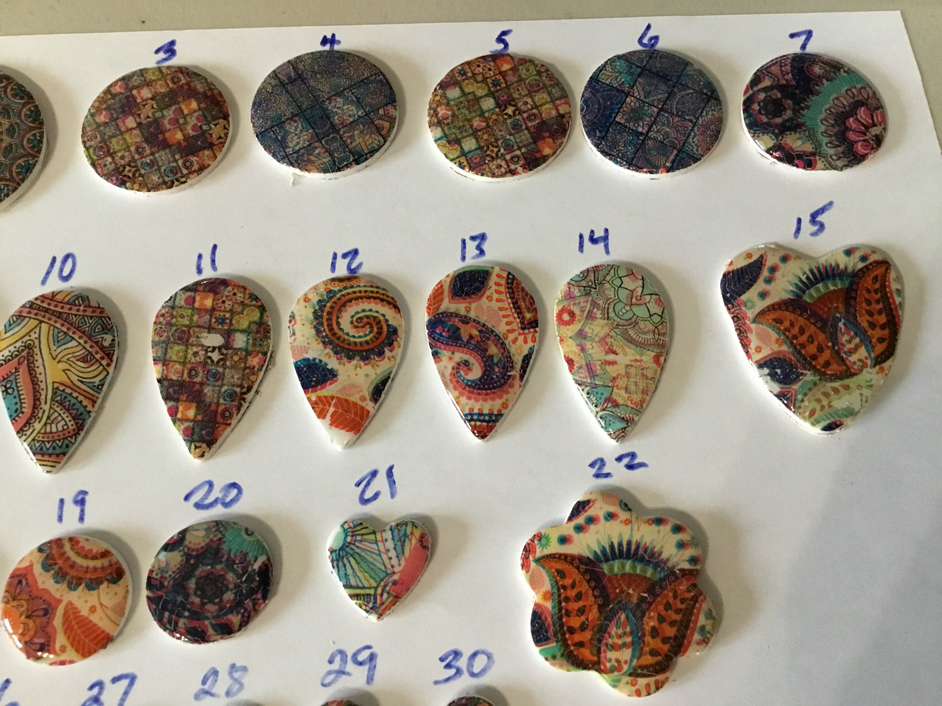 Cabochons assorted sizes-embroidery cabochons artisan | Etsy