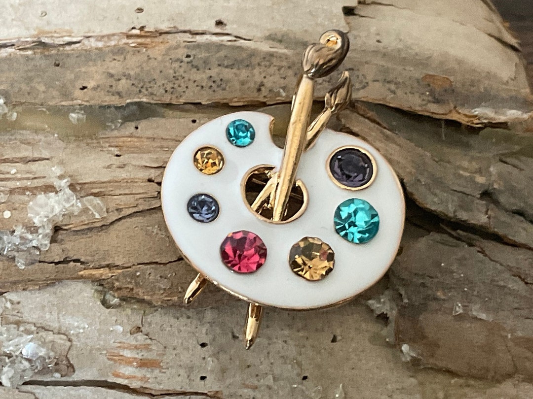 Brooches Paintinters Palette Brooch Painters Pin Beautiful - Etsy