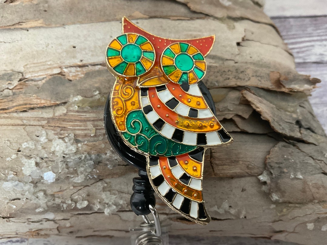 Owl Badge Reel - Custom Badge Reel- Badge Holder- Enamel Badge Reel ...