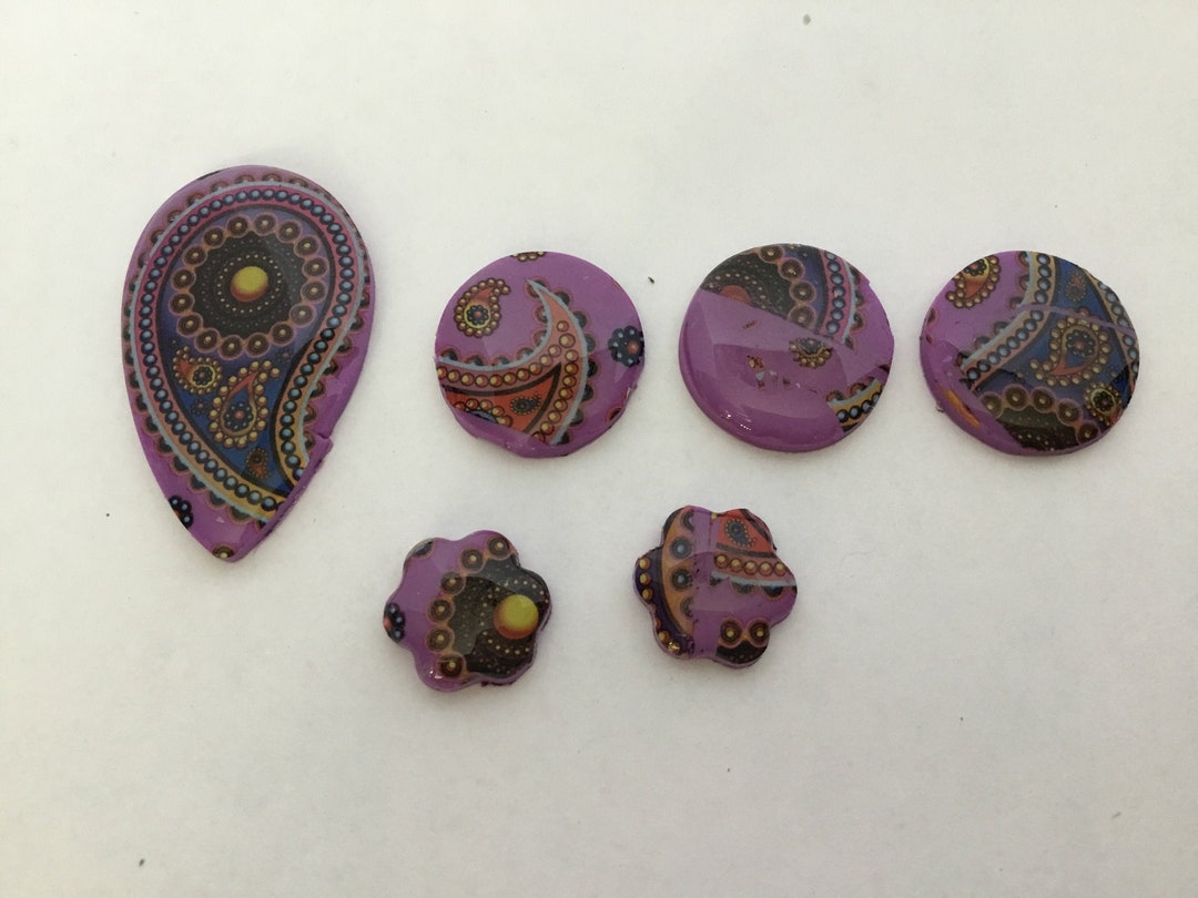 Cabochons Assorted Sizes-embroidery Cabochons Artisan Cabochons clay ...