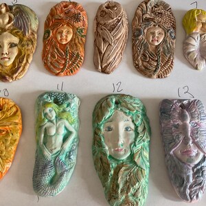 Painted Face Cabochons With Holes: Polymer Clay Goddess Pendants - Etsy