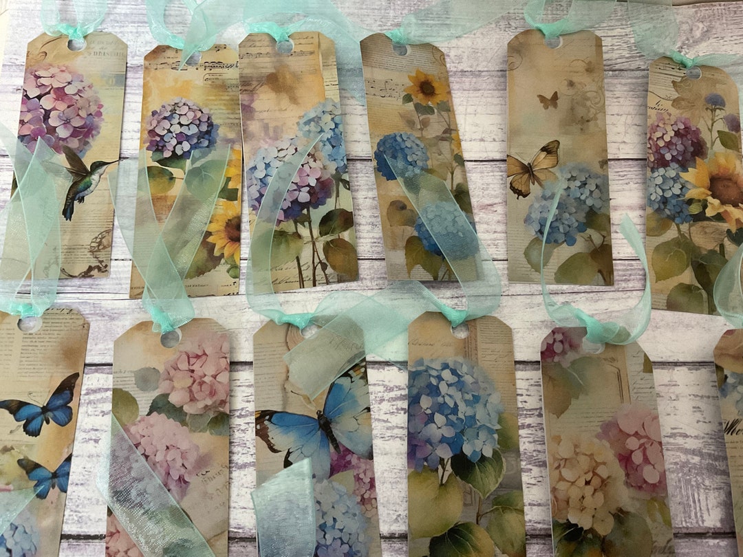 Tags for Gifts, Beautiful Botanical Assorted Tags ,set of 10 , Narrow ...