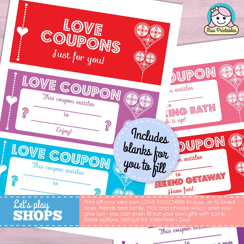 LOVE VOUCHERS Coupons Gift Vouchers - Etsy
