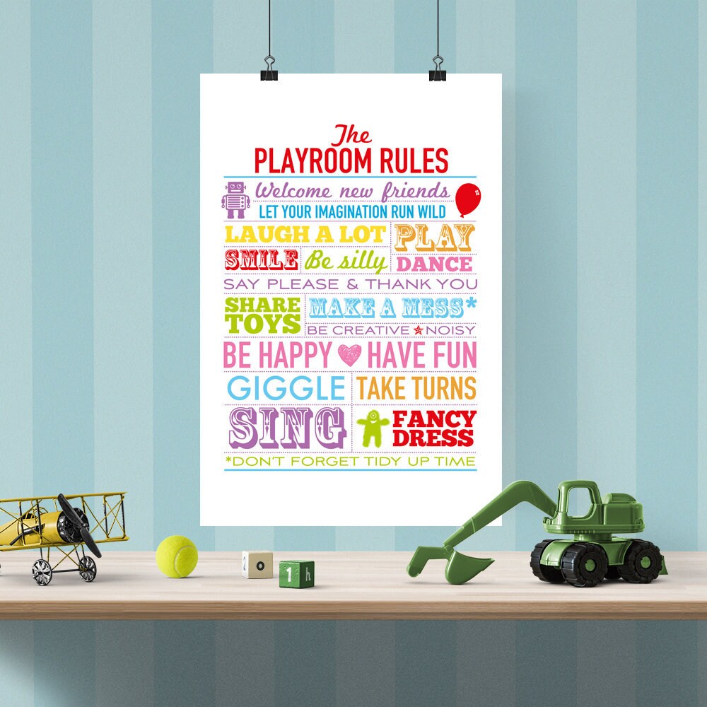 Playroom Rules Printable Poster Multi-coloured. Instant Download ...