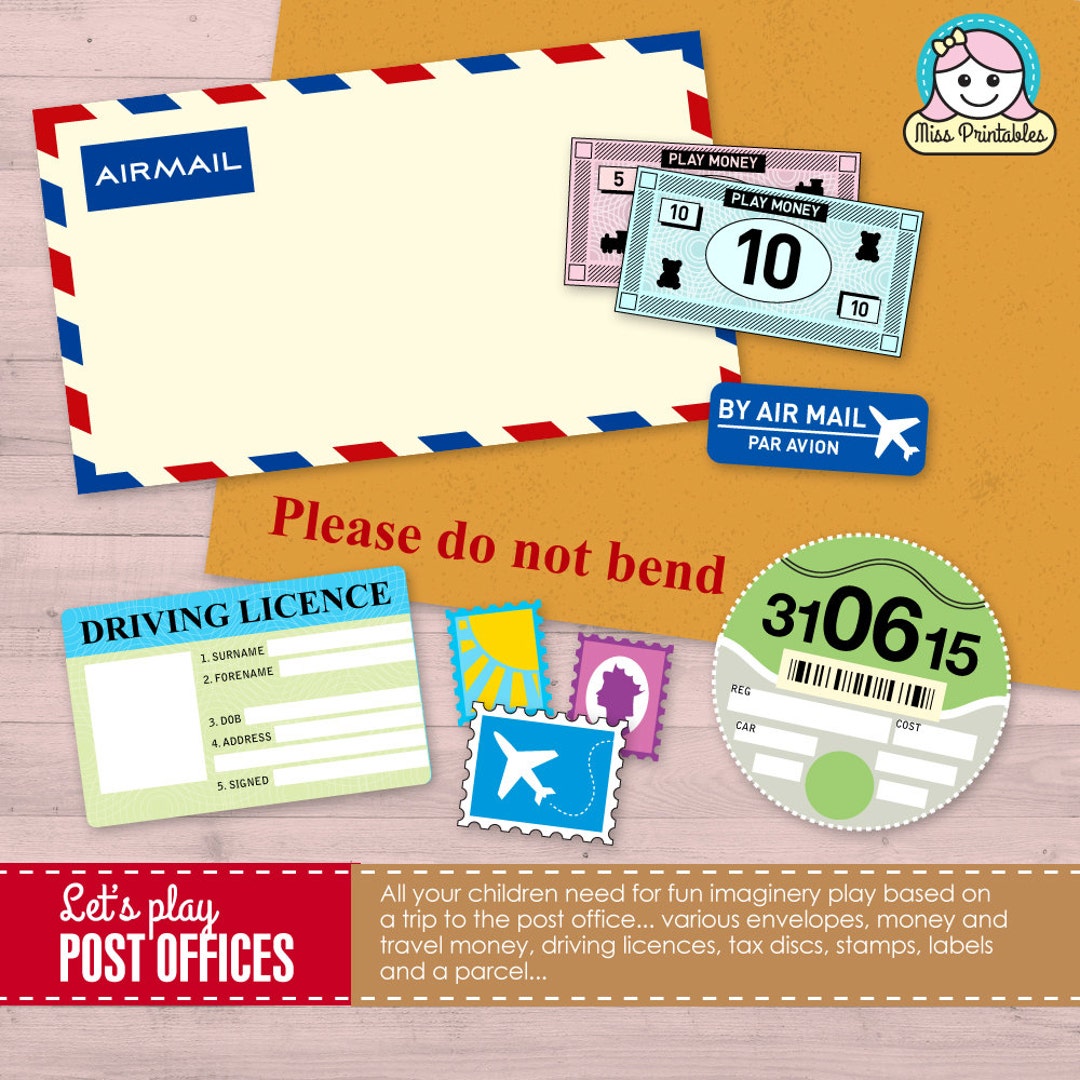 Printable Post Office Set for Children's Pretend Play - Etsy
