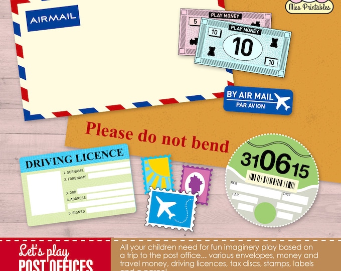 Printable Post Office Set for Children's Pretend Play - Etsy UK
