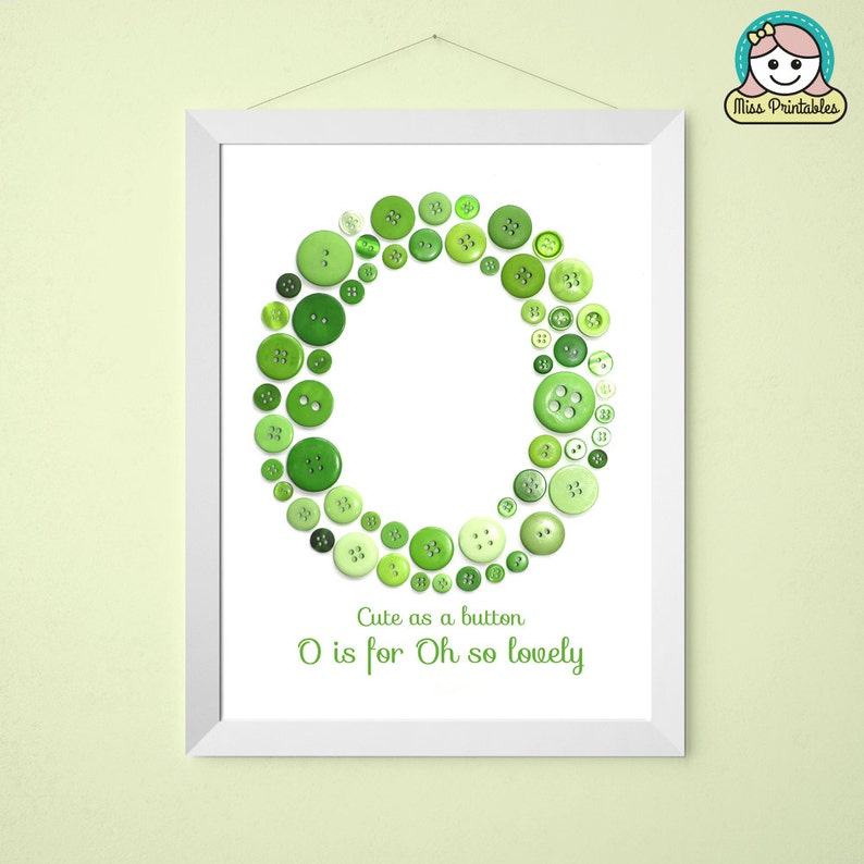 Monogram Letter O Printable Cute Button Art O is for Oh so Lovely Great ...
