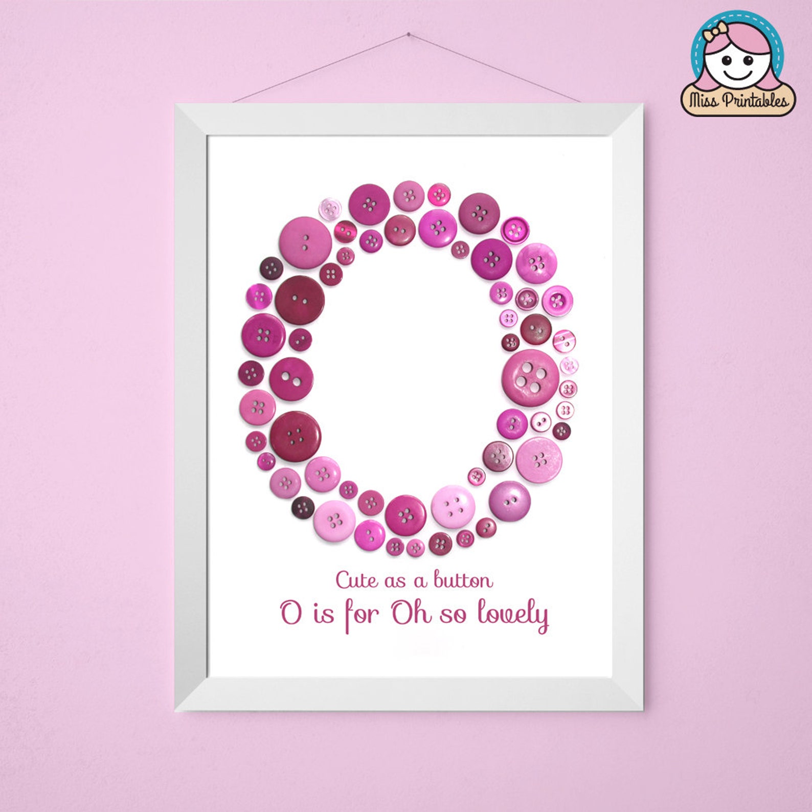 Monogram Letter O Printable Cute Button Art O is for Oh so Lovely Great ...