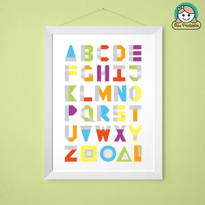 Alphabet Colorful Geometric Poster A3 and A4 Instant Download Printable ...