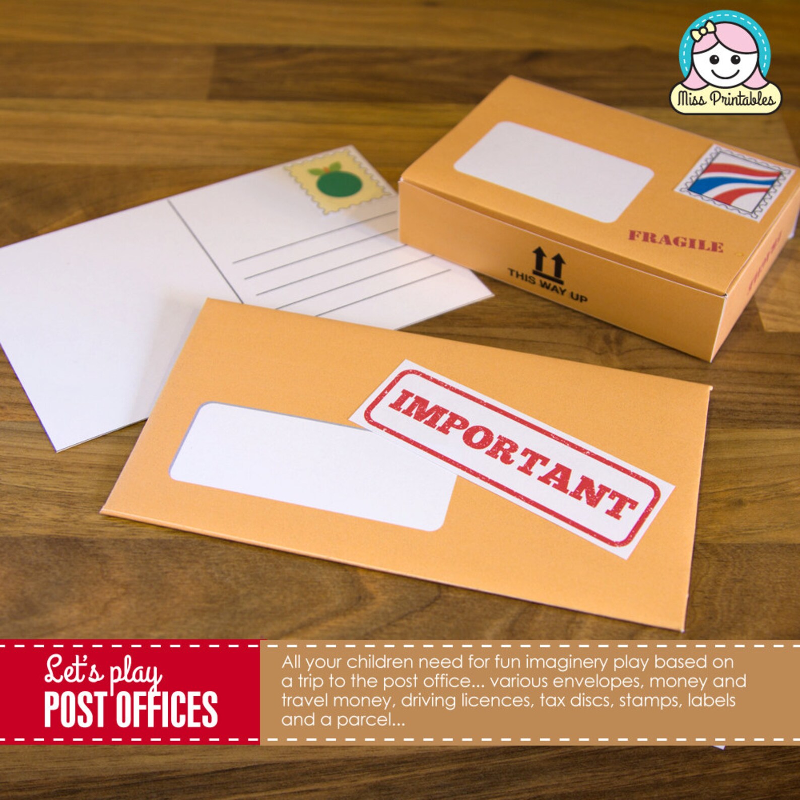 Printable Post Office Set for Children's Pretend Play - Etsy