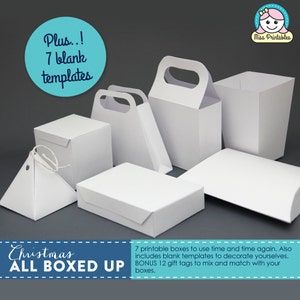 Christmas Printable Boxes Packaging - 7 Printable Boxes Plus Blank ...