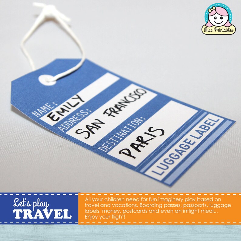 Travel Set Printable for Children's Pretend Play TRAVEL TEMPLATES - Etsy UK