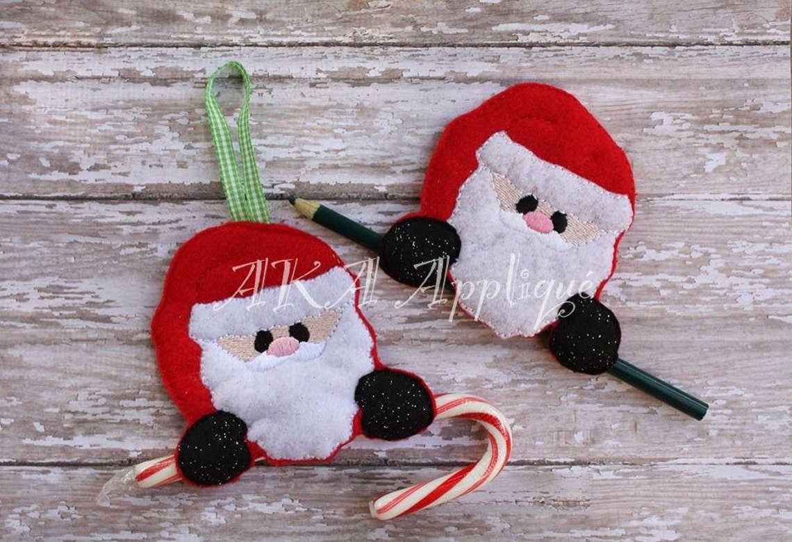 Santa Candy Cane Holder Ornament and Pencil Holder - Etsy