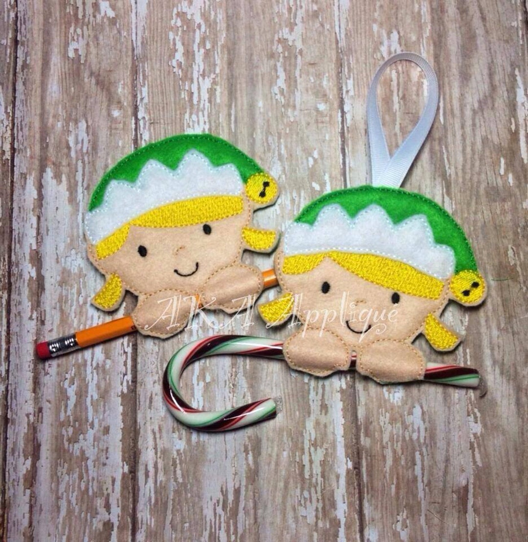 Elf Girl Candy Cane Holder Ornament and Pencil Holder - Etsy