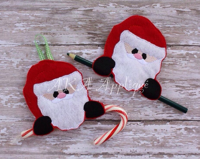 Santa Candy Cane Holder Ornament and Pencil Holder - Etsy