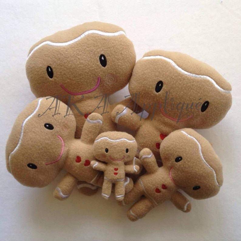 Snap Gingerbread Plushie ITH Embroidery Design | Etsy