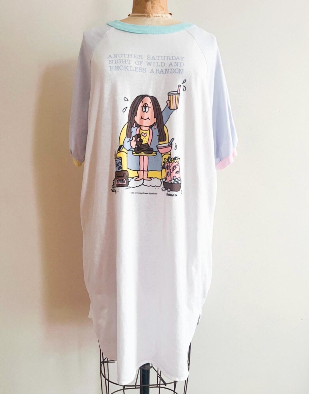 Vintage 80s Pastel Kathy Cartoon Night Shirt - Etsy