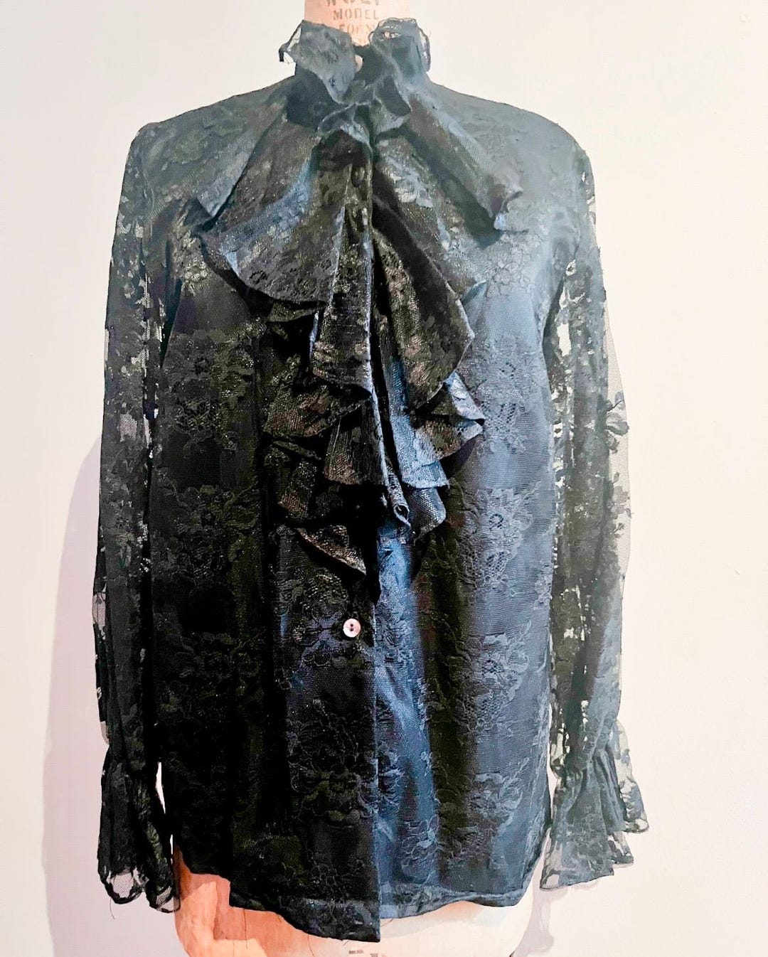 Vintage 70s Goth Victorian Lace Blouse - Etsy