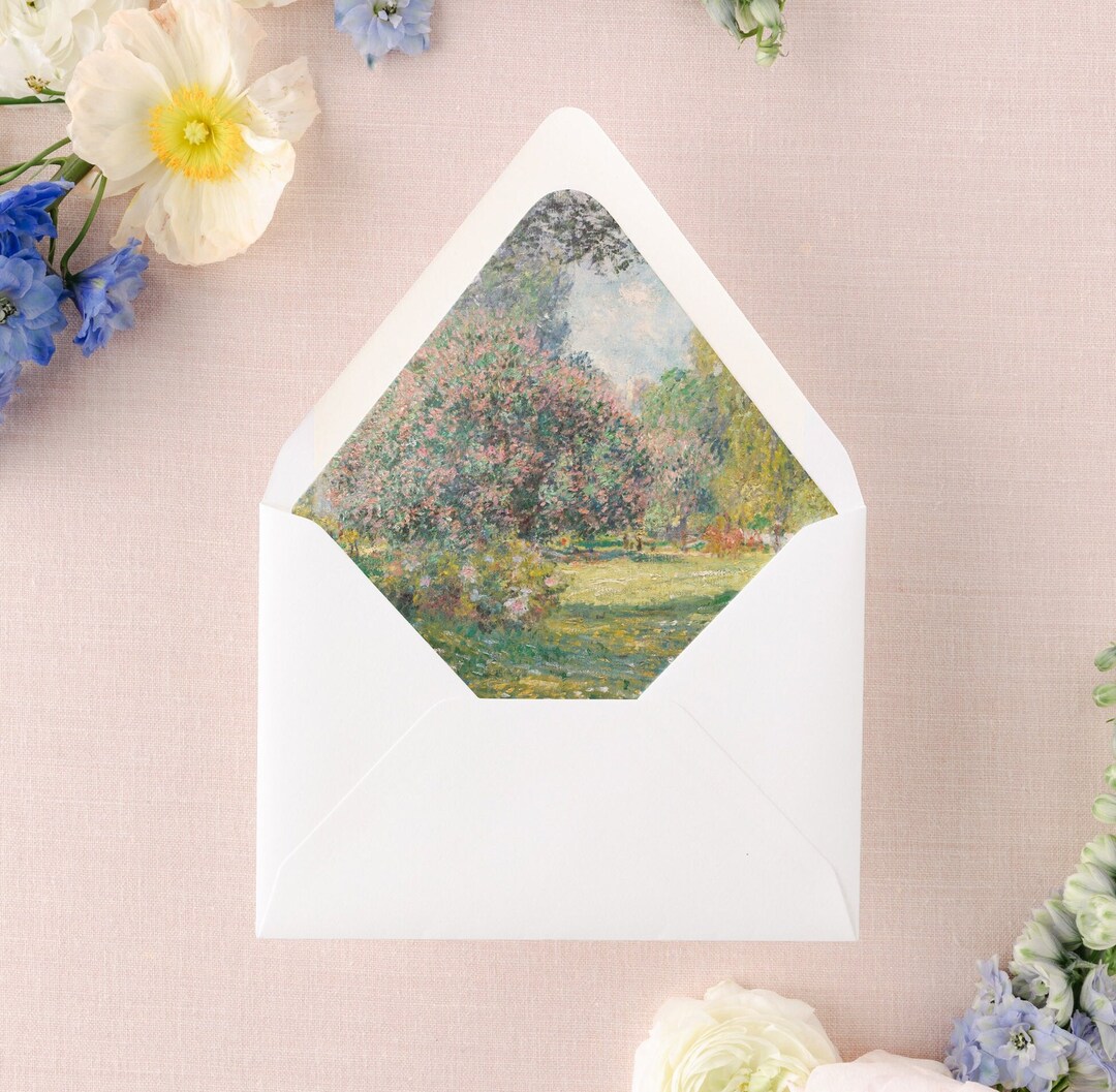English Garden Envelope Liner, Download and Print, Printable, Floral ...
